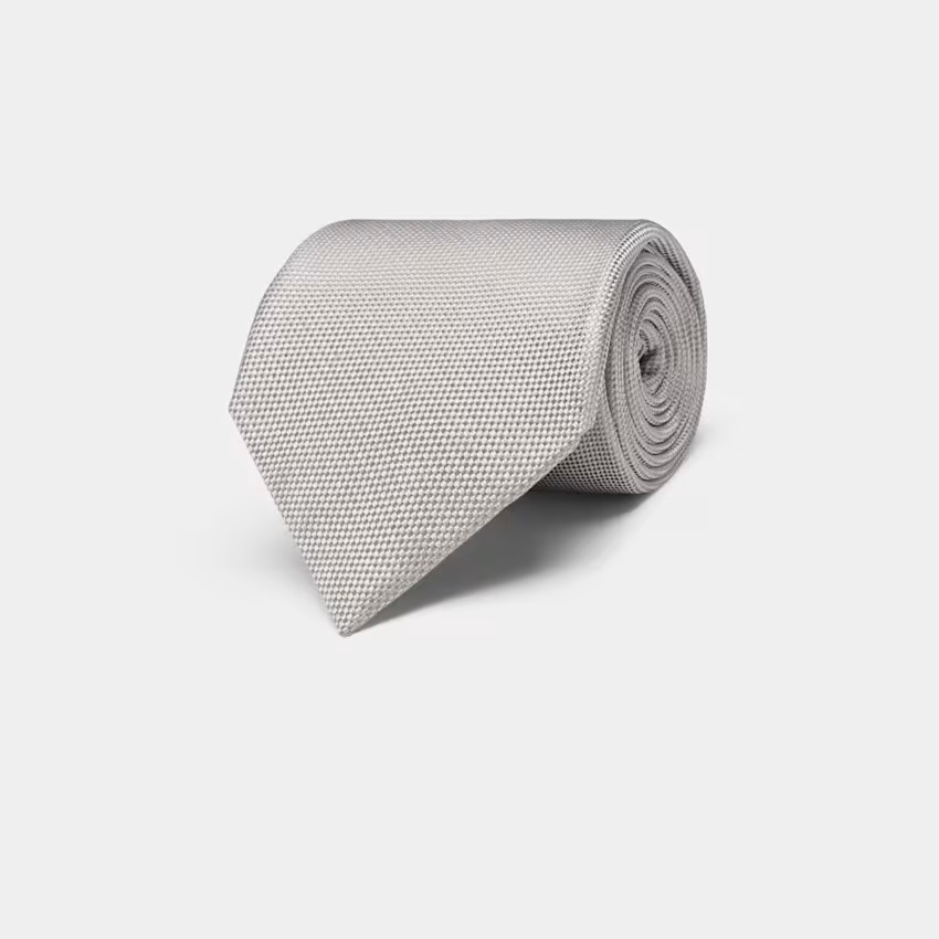 Light Grey Tie Pure Silk - SUITSUPPLY